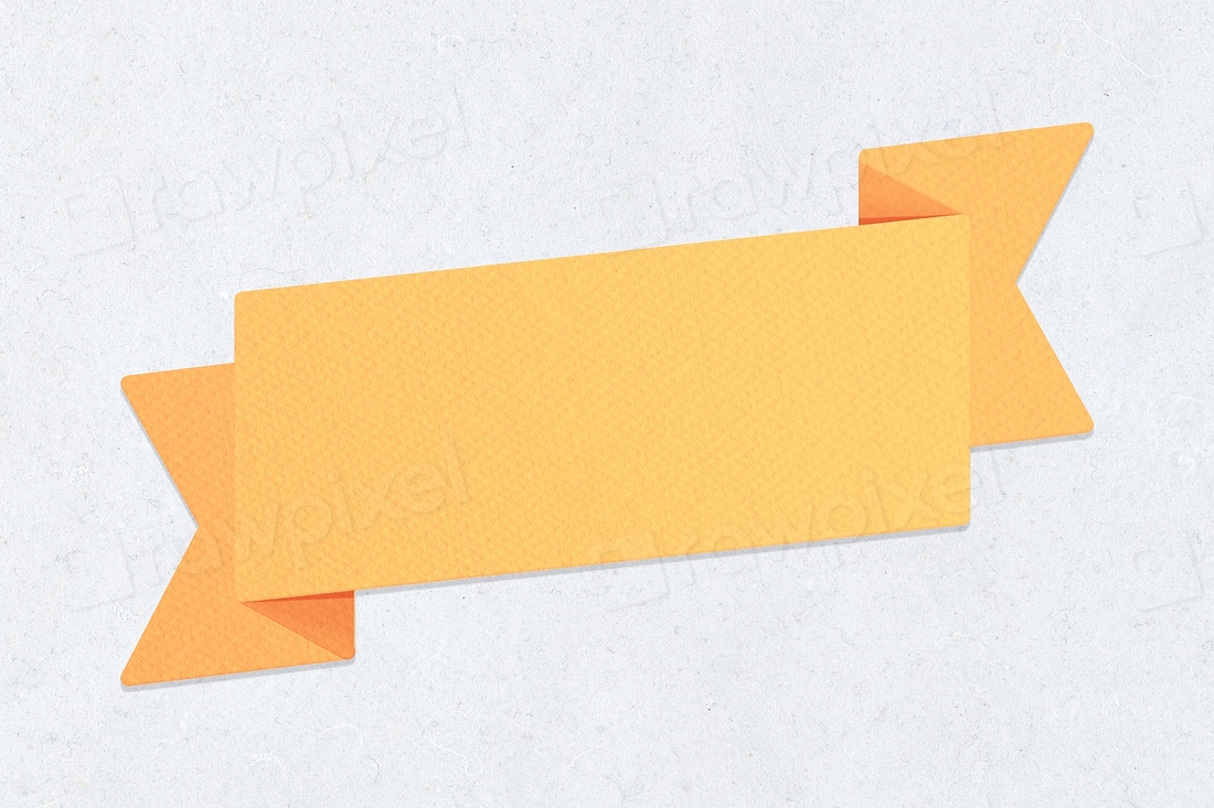 Yellow paper ribbon banner design | Premium PSD - rawpixel