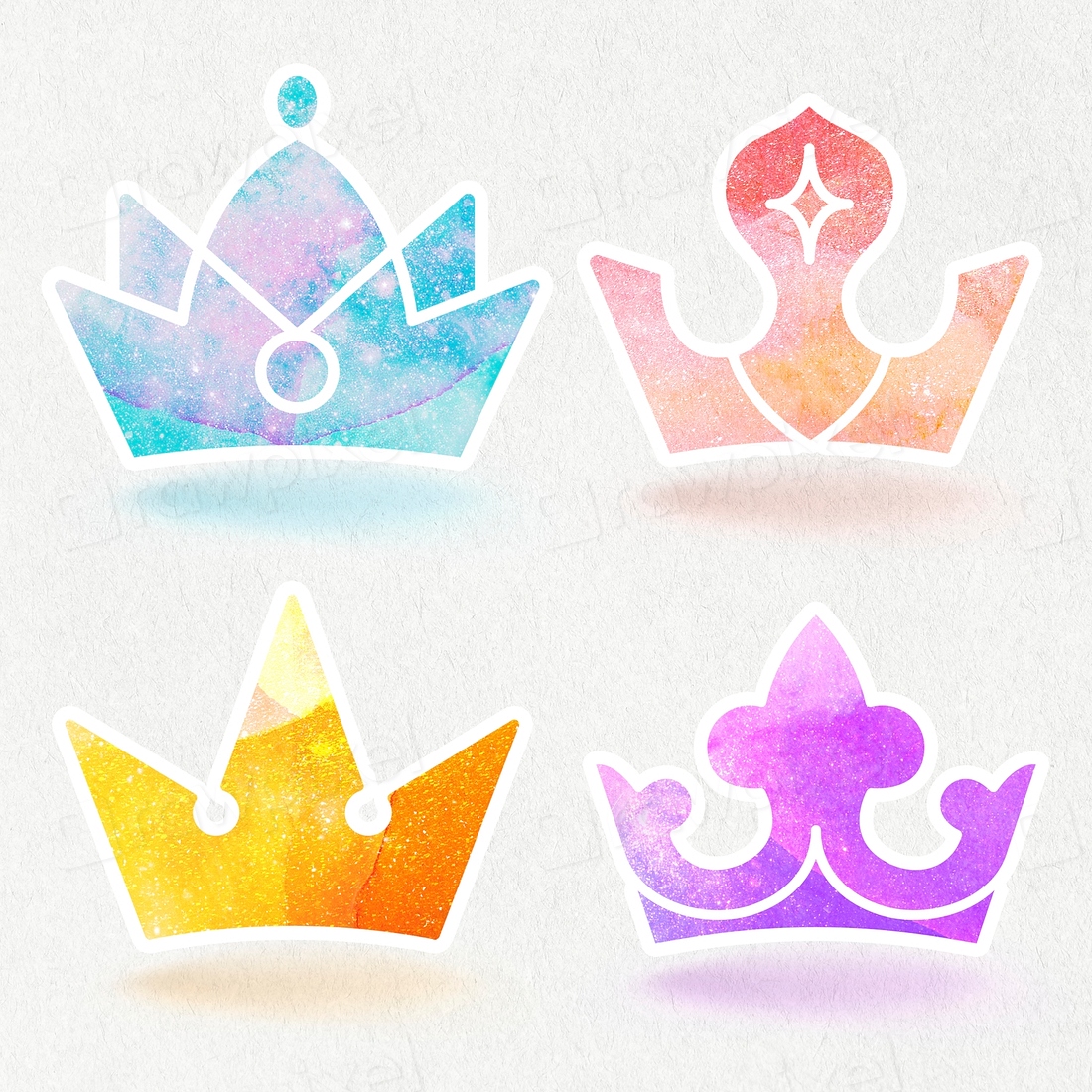 Colorful crown sticker design element | Premium PSD - rawpixel