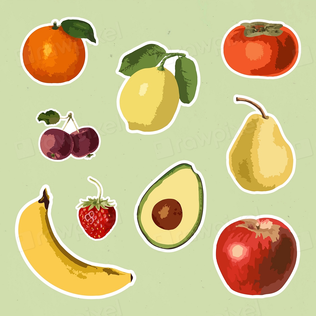 Vectorized tropical fruit sticker collection | Premium Vector - rawpixel