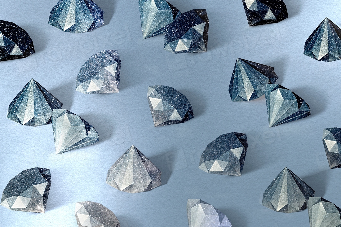 Blue paper craft diamond patterned | Premium PSD - rawpixel