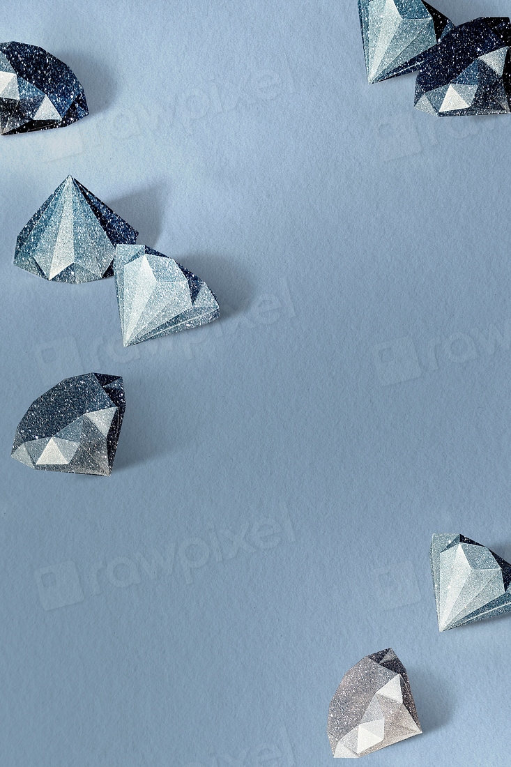 Blue paper craft diamond patterned | Premium PSD - rawpixel