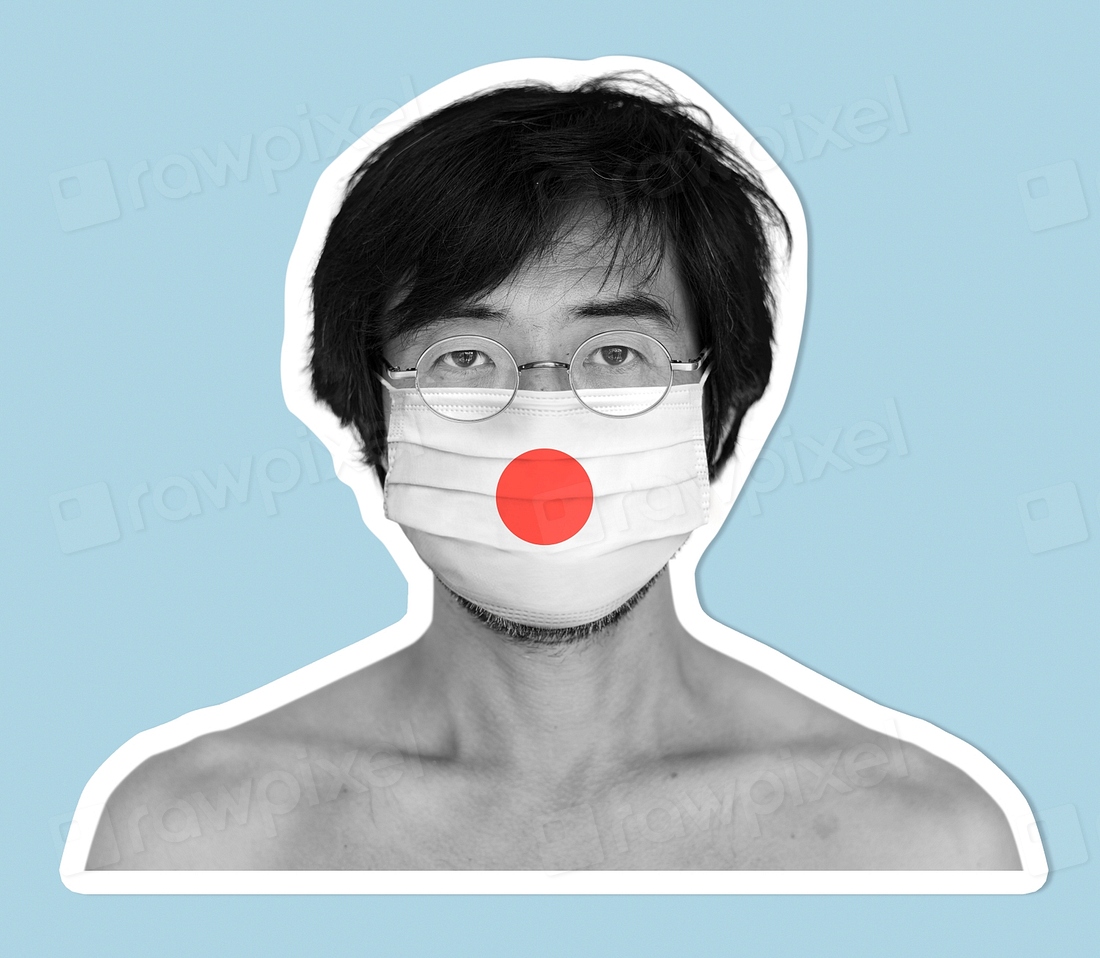 Japanese man wearing face mask | Premium PSD - rawpixel