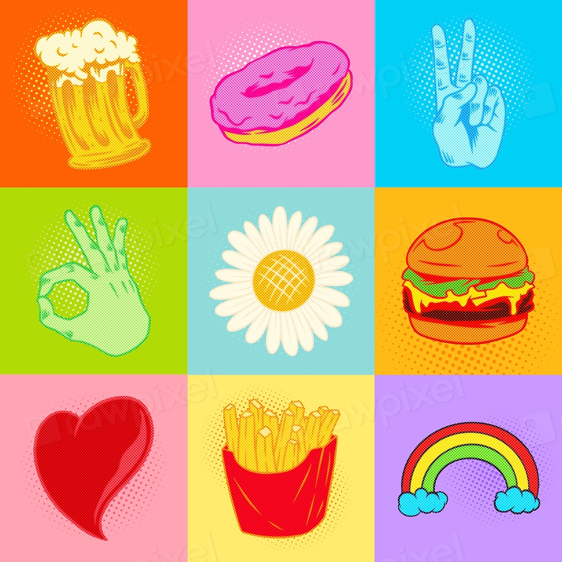 Pop art style cute sticker | Premium PSD - rawpixel