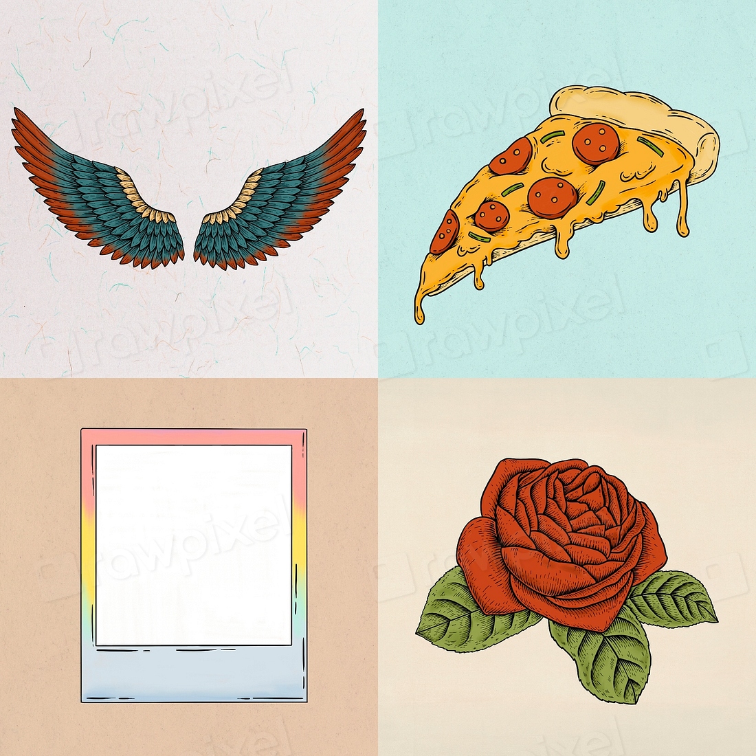 Colorful cute sticker overlay set | Premium PSD - rawpixel