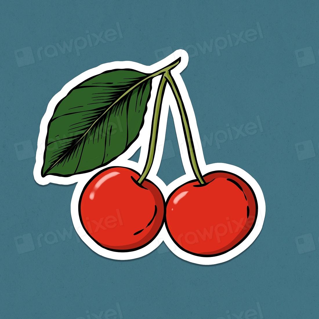 Natural cherry sticker design element | Premium PSD - rawpixel