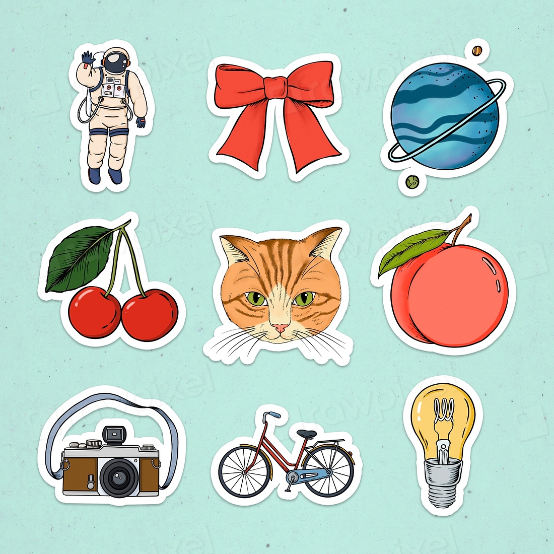 Colorful mix stickers set design | Premium PSD - rawpixel