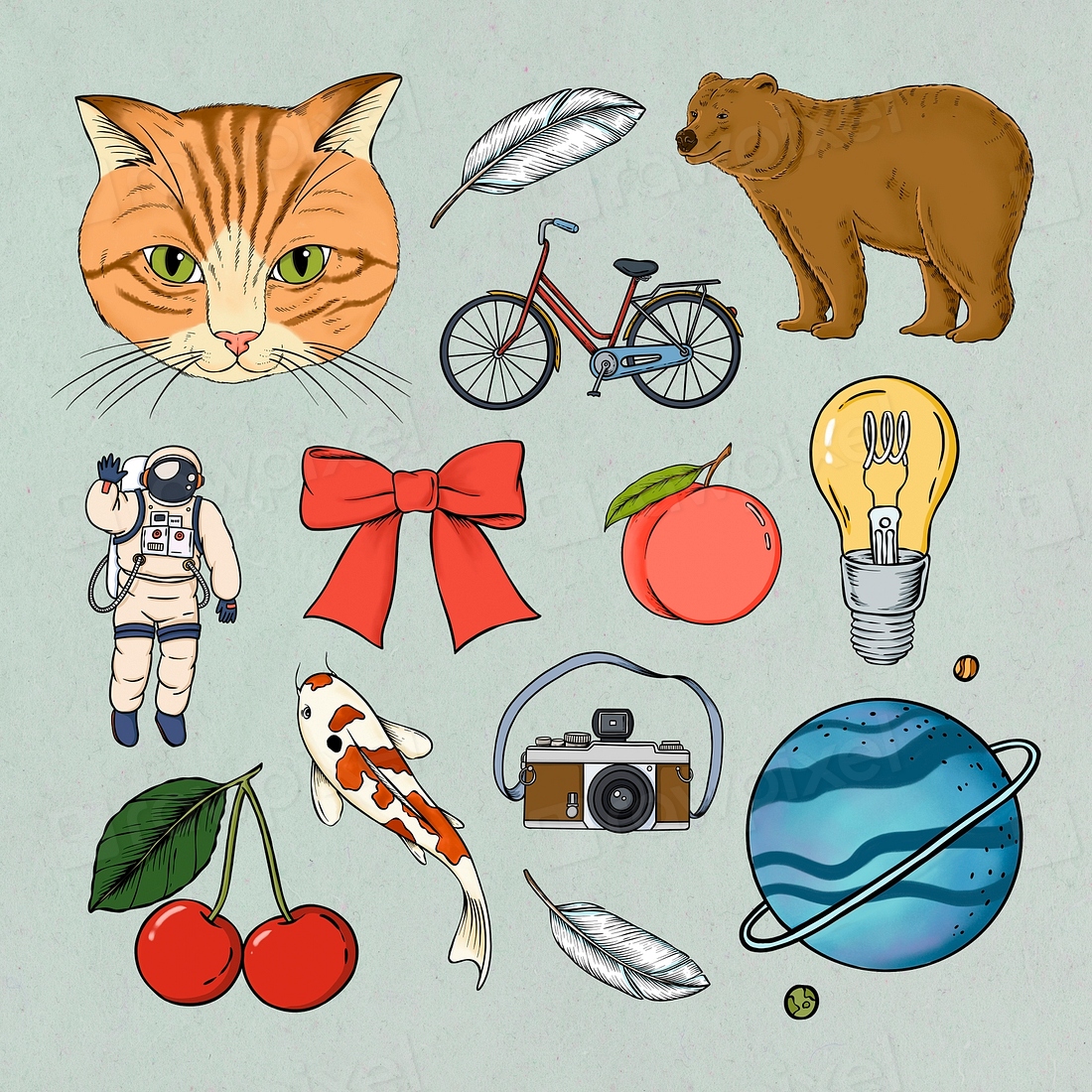 Colorful sticker set design element | Premium PSD - rawpixel