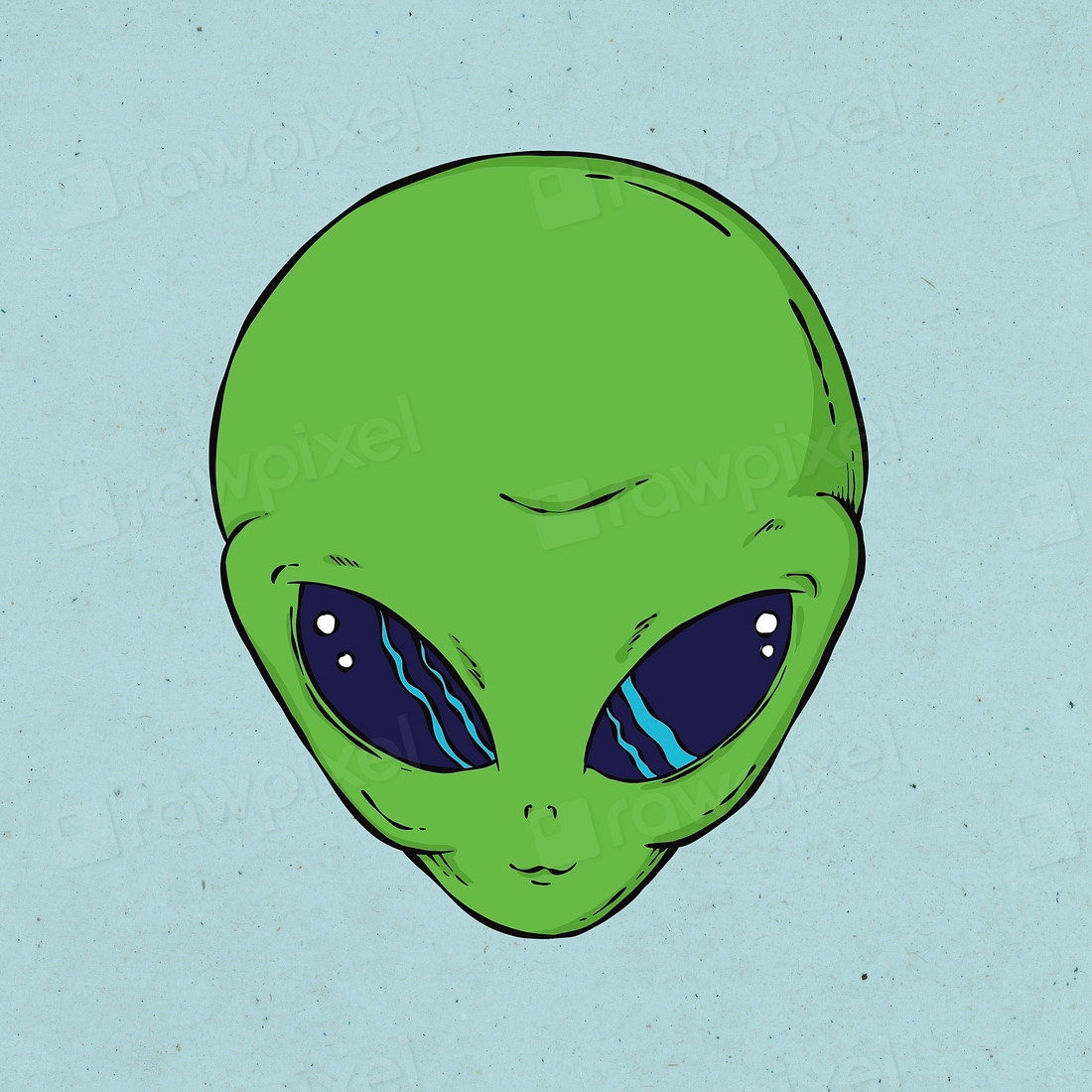 Retro sci fi alien psd | Premium PSD - rawpixel