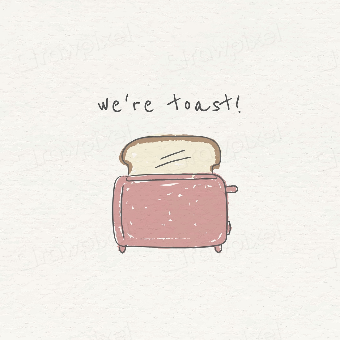 Doodle pink bread toaster design | Premium Vector - rawpixel