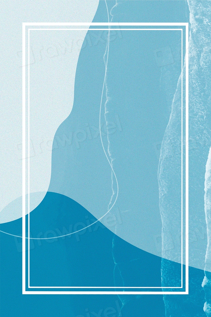 White rectangular frame blue wavy | Premium PSD - rawpixel