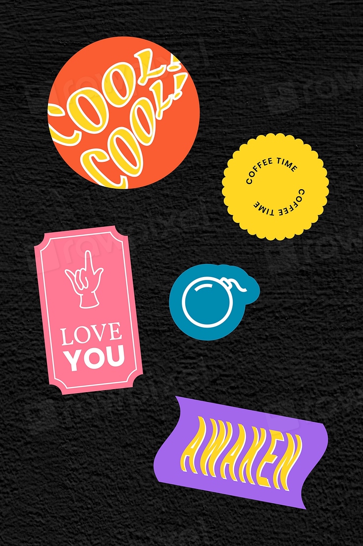 Retro text cute sticker psd | Premium PSD - rawpixel