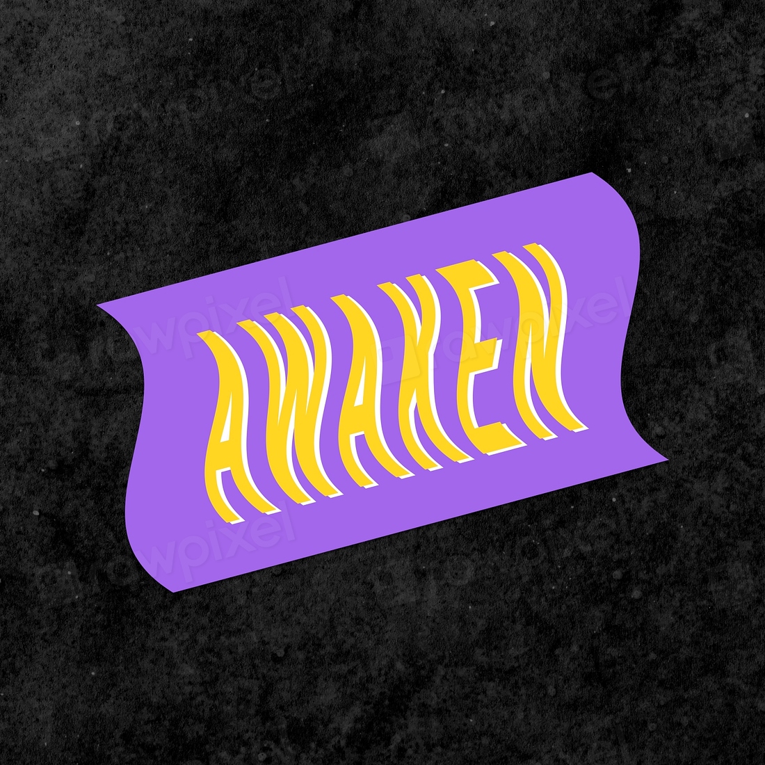 Psd awaken word colorful vintage | Premium PSD - rawpixel