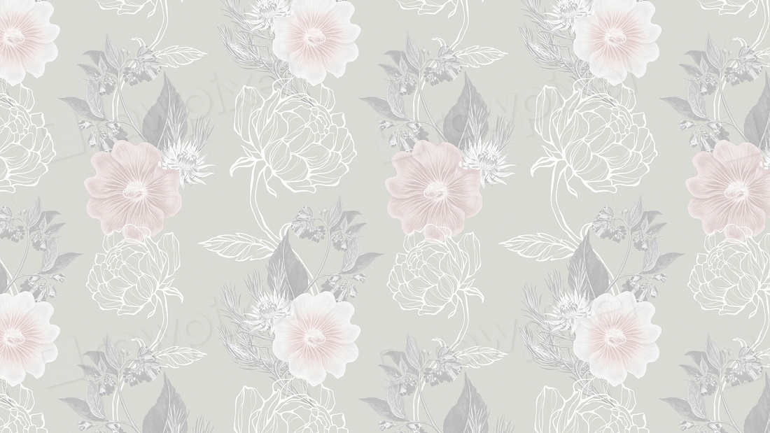 Hand drawn desaturate flower pattern | Premium Photo - rawpixel