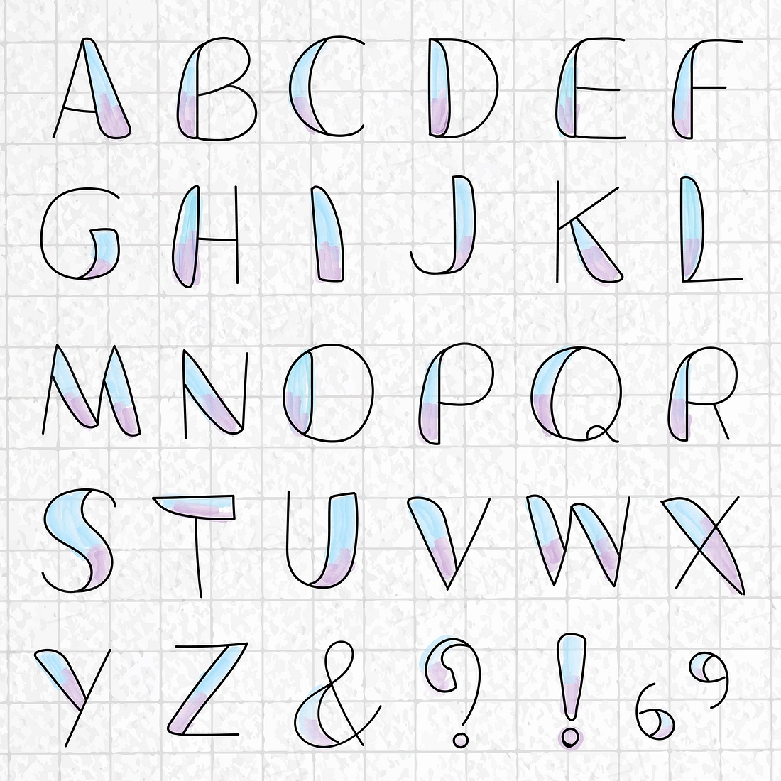 Styled alphabet symbol set grid | Premium Vector - rawpixel