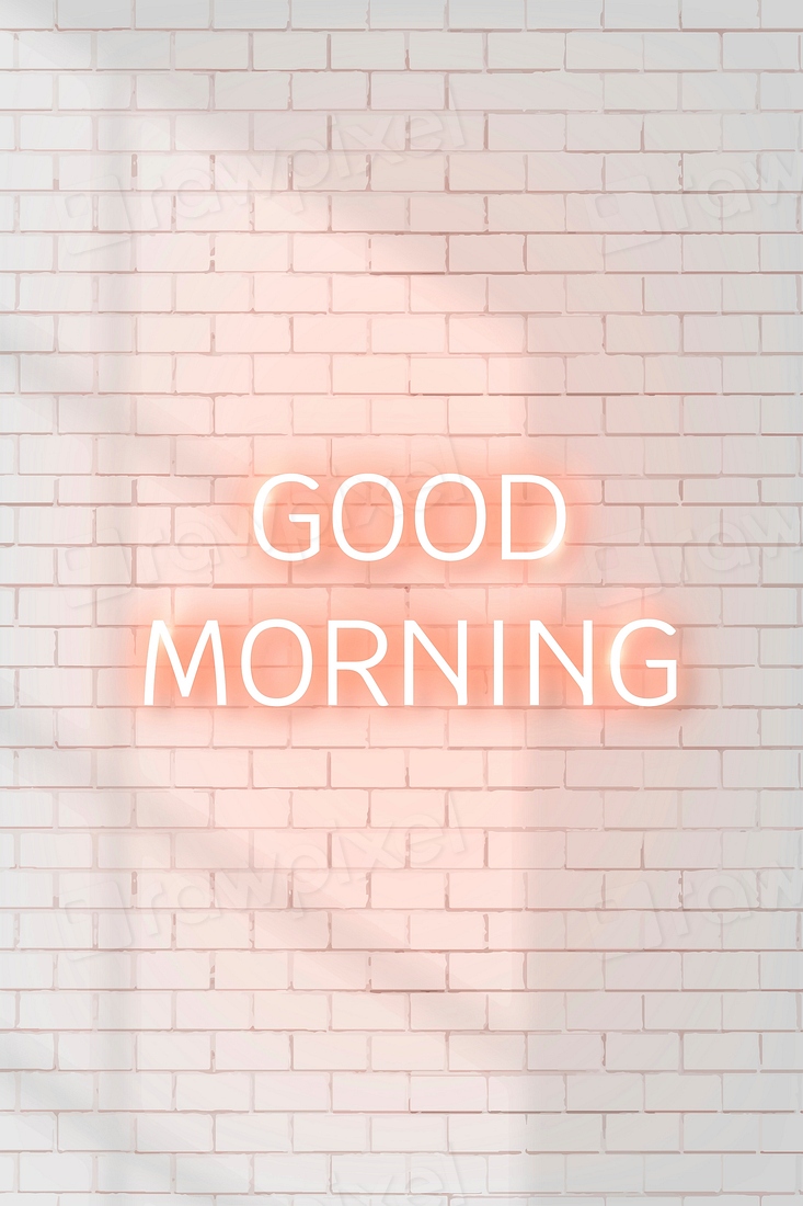 Neon good morning word brick | Premium Vector - rawpixel