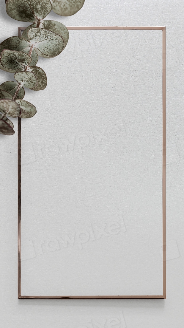 Eucalyptus gold frame psd gray | Premium PSD - rawpixel