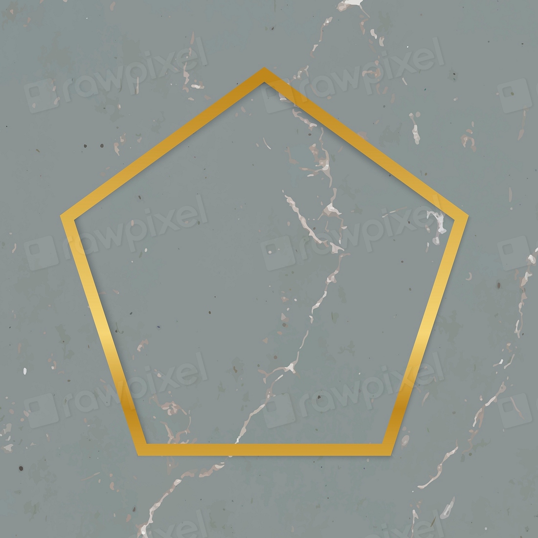 Golden framed pentagon marble textured | Premium Vector - rawpixel