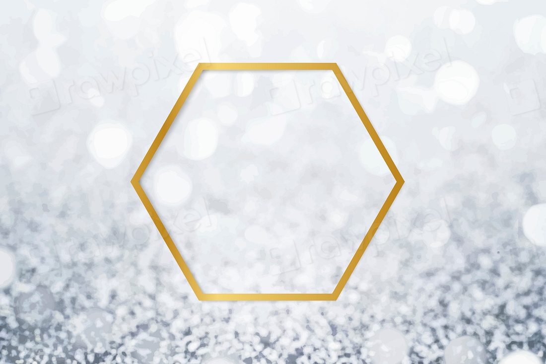 Golden framed hexagon on a glitter | Free Vector - rawpixel