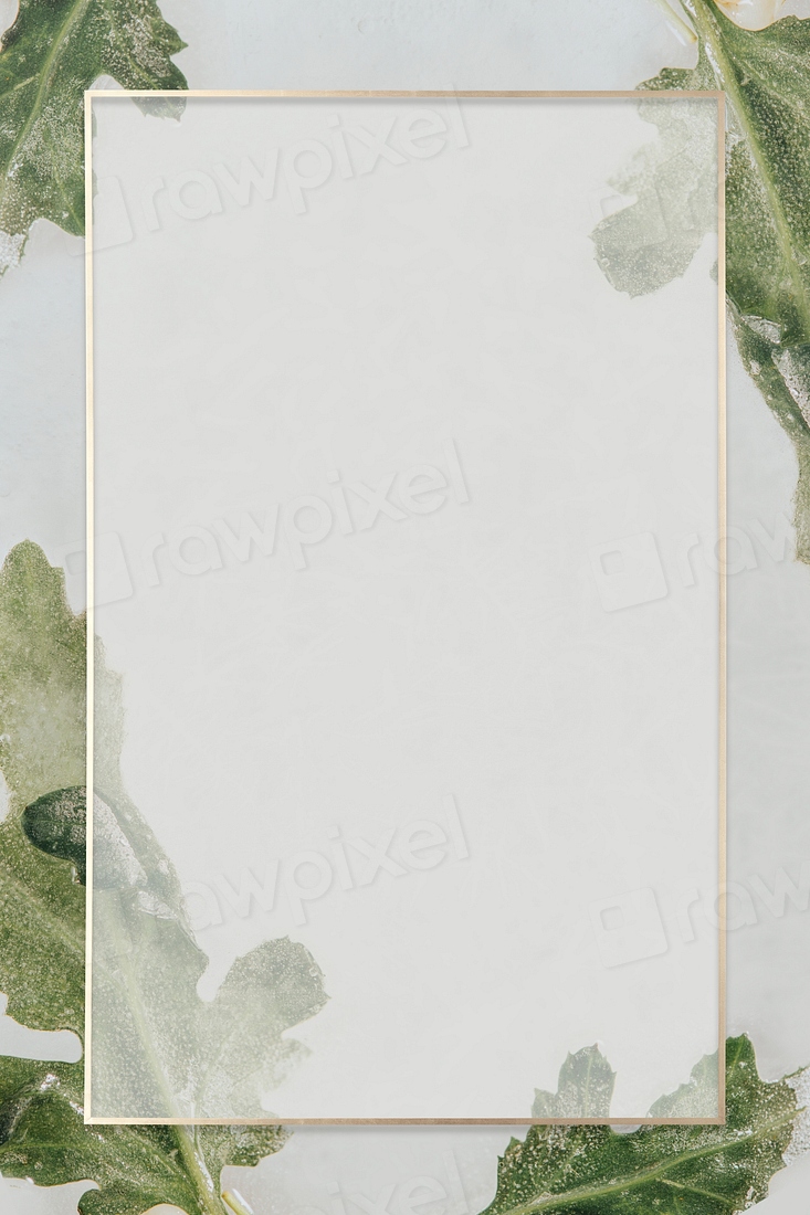 Silver frame psd leafy background | Premium PSD - rawpixel