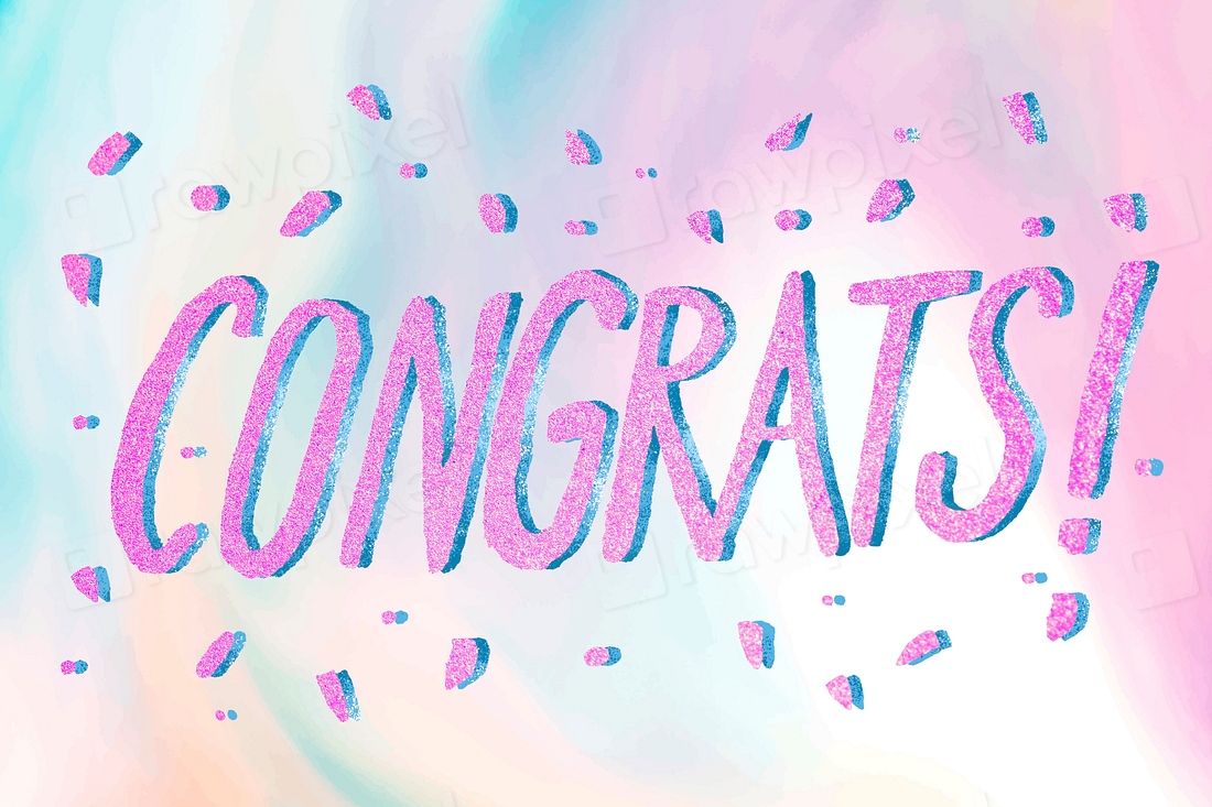 Congrats! sparkling pink typography word | Free Photo - rawpixel