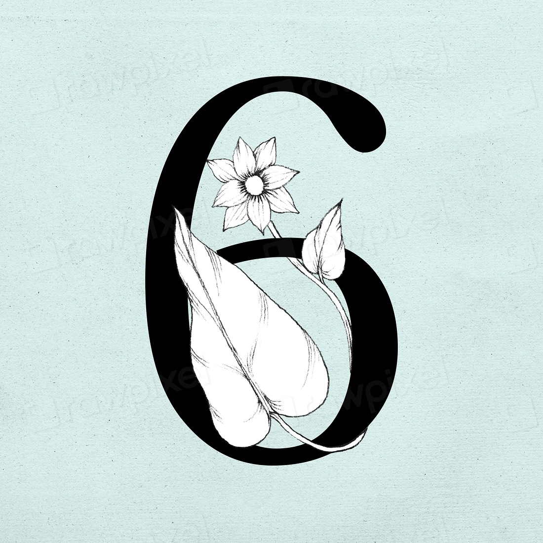 Psd number 6 font vintage | Premium PSD - rawpixel