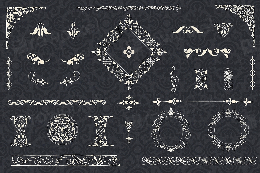 Vintage white ornamental element vector | Premium Vector - rawpixel
