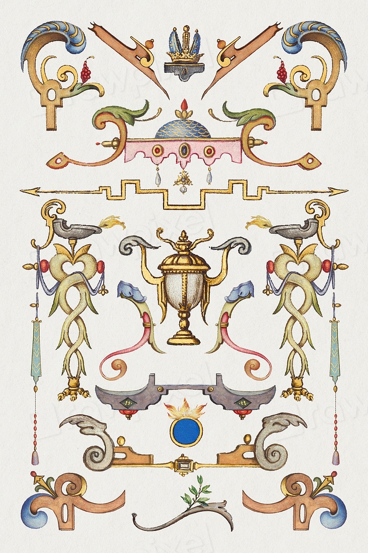 Victorian ornamental objects hand drawn, | Premium Photo - rawpixel