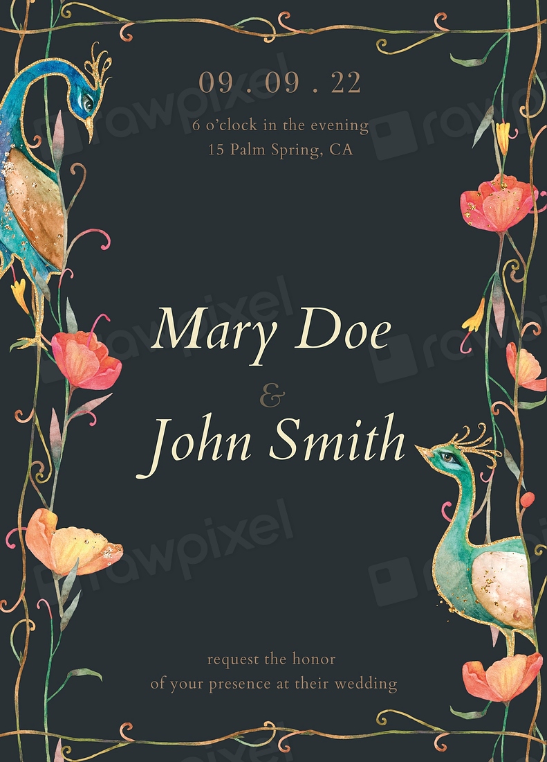 Editable invitation card template psd | Premium PSD Template - rawpixel