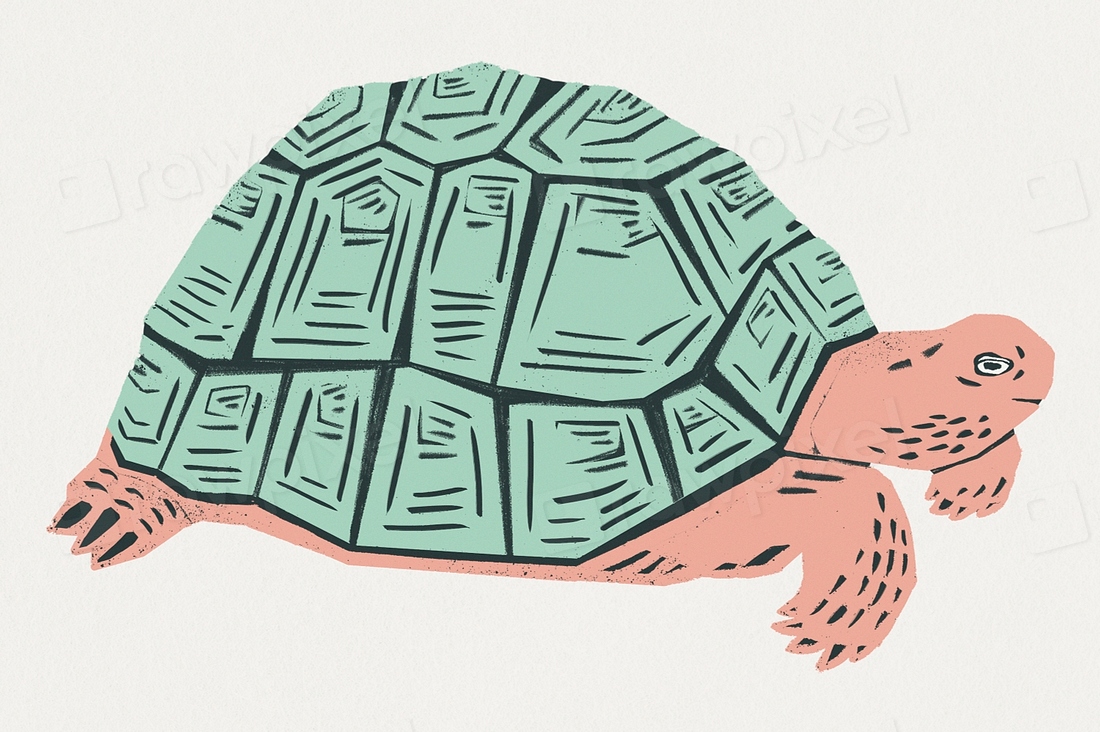 Retro turtle psd stencil pattern | Premium PSD Illustration - rawpixel