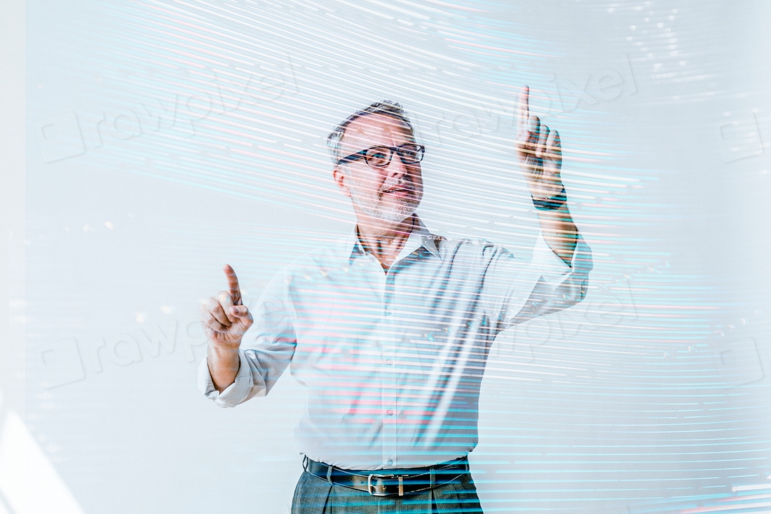 Senior businessman pointing on invisible | Premium Photo - rawpixel