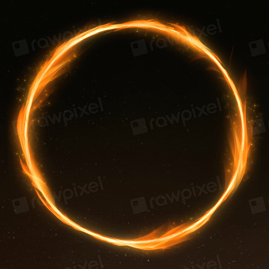 Retro orange circle fire psd | Premium PSD - rawpixel