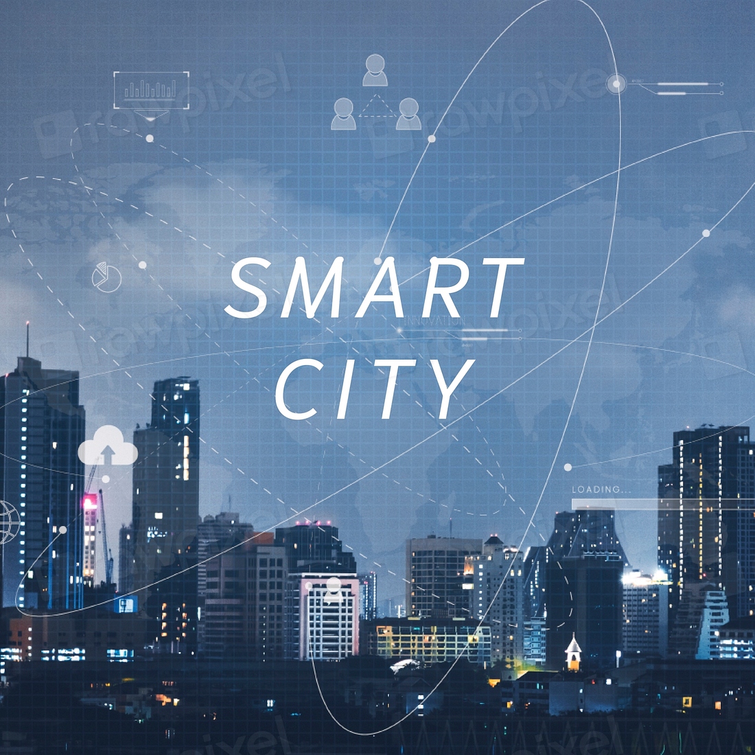 Smart city technology vector editable | Premium Vector Template - rawpixel