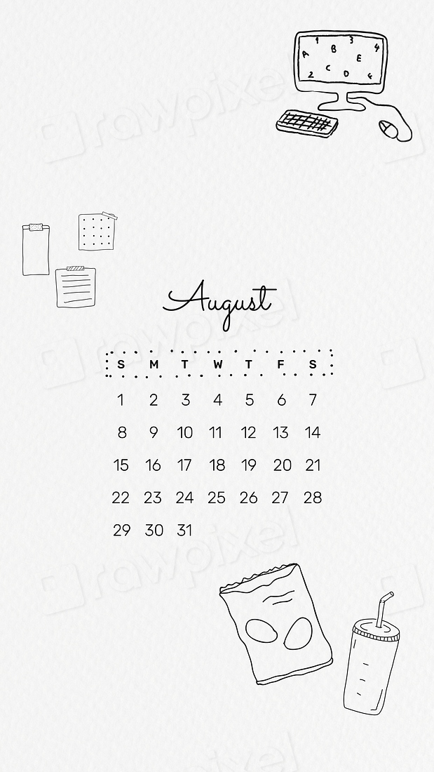 2021 August printable month cute | Premium Photo - rawpixel