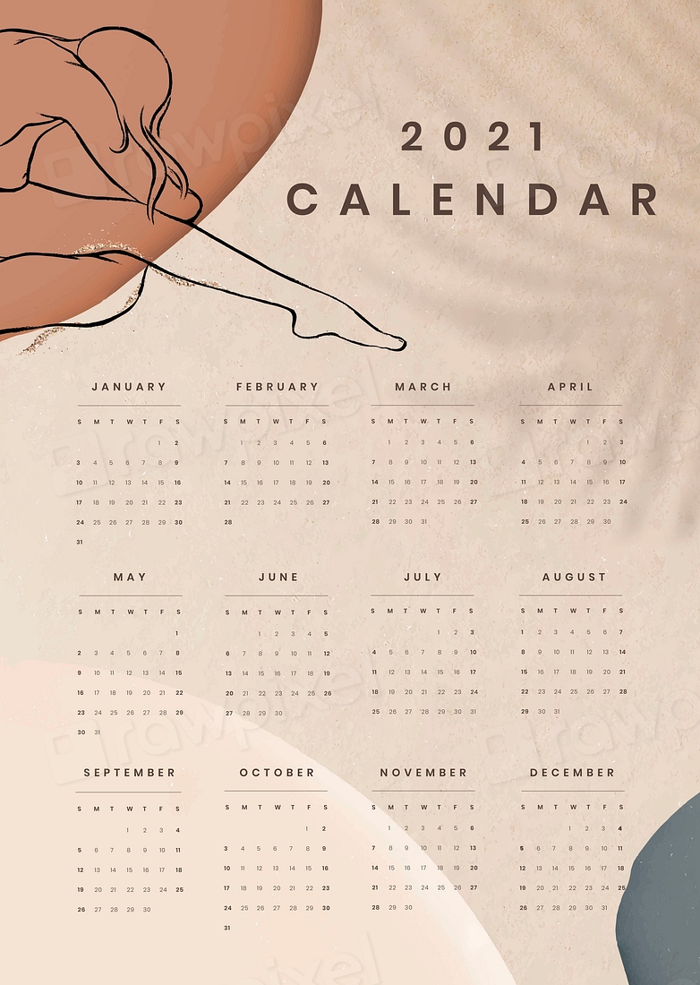 2021 calendar printable template vector | Premium Vector - rawpixel