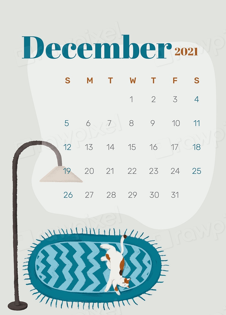 Calendar 2021 December printable template | Premium PSD - rawpixel