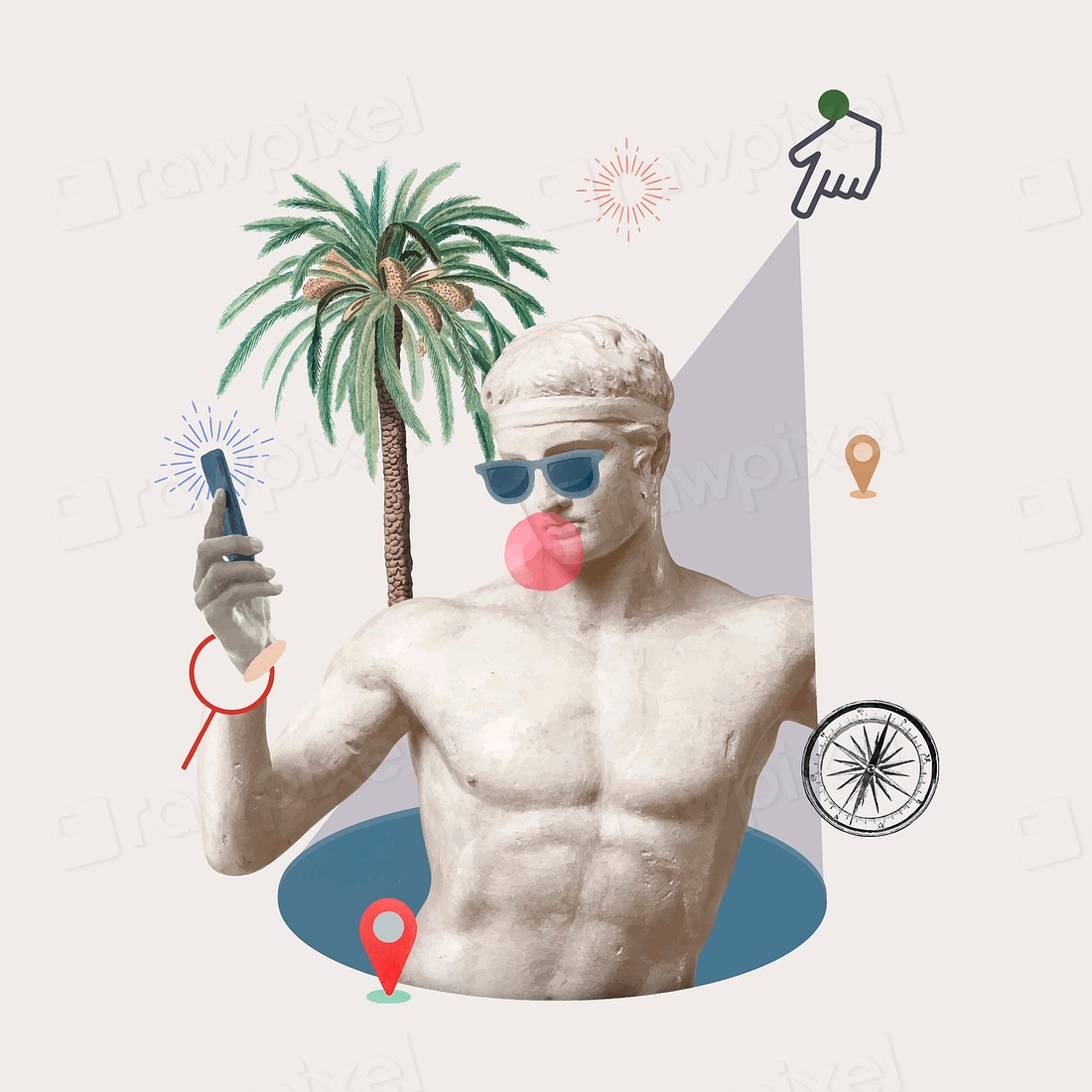 Travel blogger summer vibes vector | Premium Vector Illustration - rawpixel