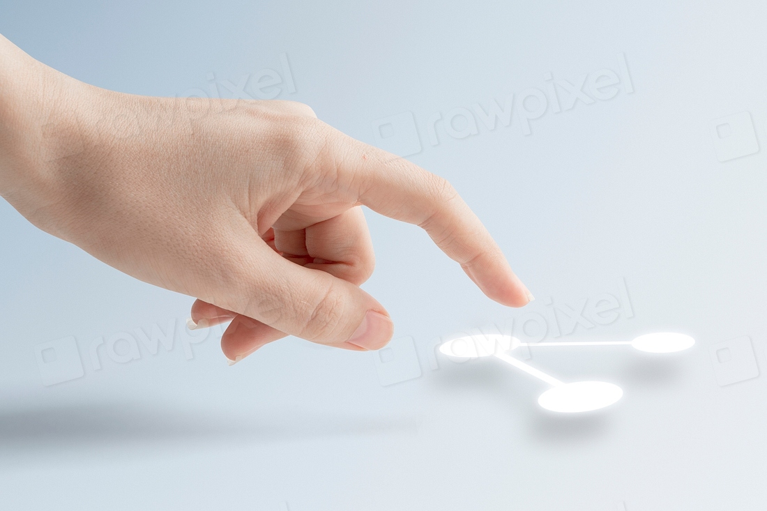 Closeup hand clicking share psd | Premium PSD - rawpixel