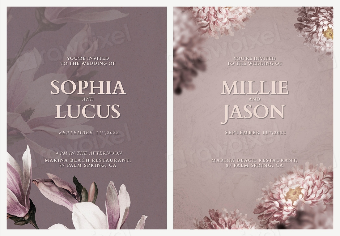 Editable cards templates psd floral | Premium PSD - rawpixel