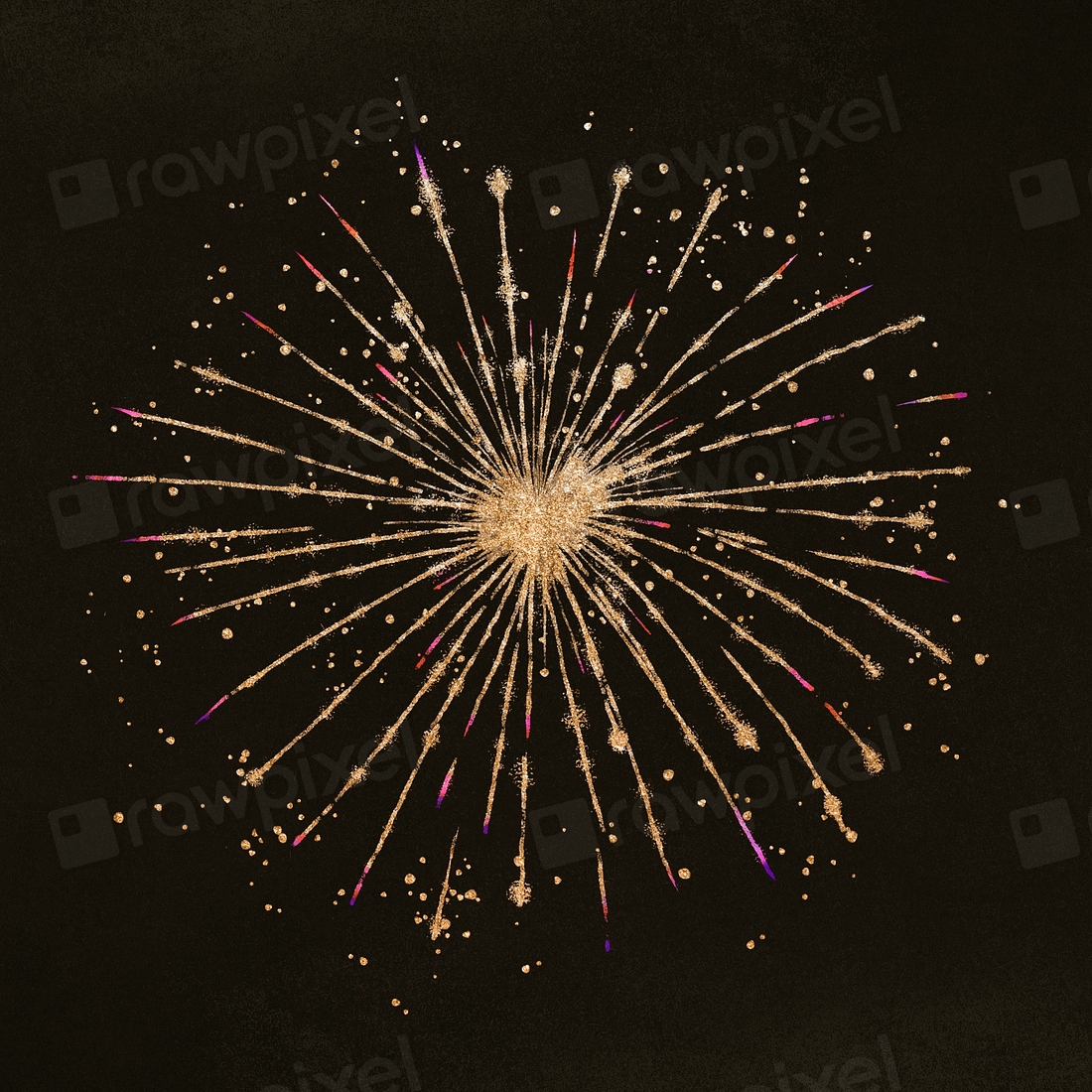 Glittery fireworks element graphic psd | Premium PSD - rawpixel