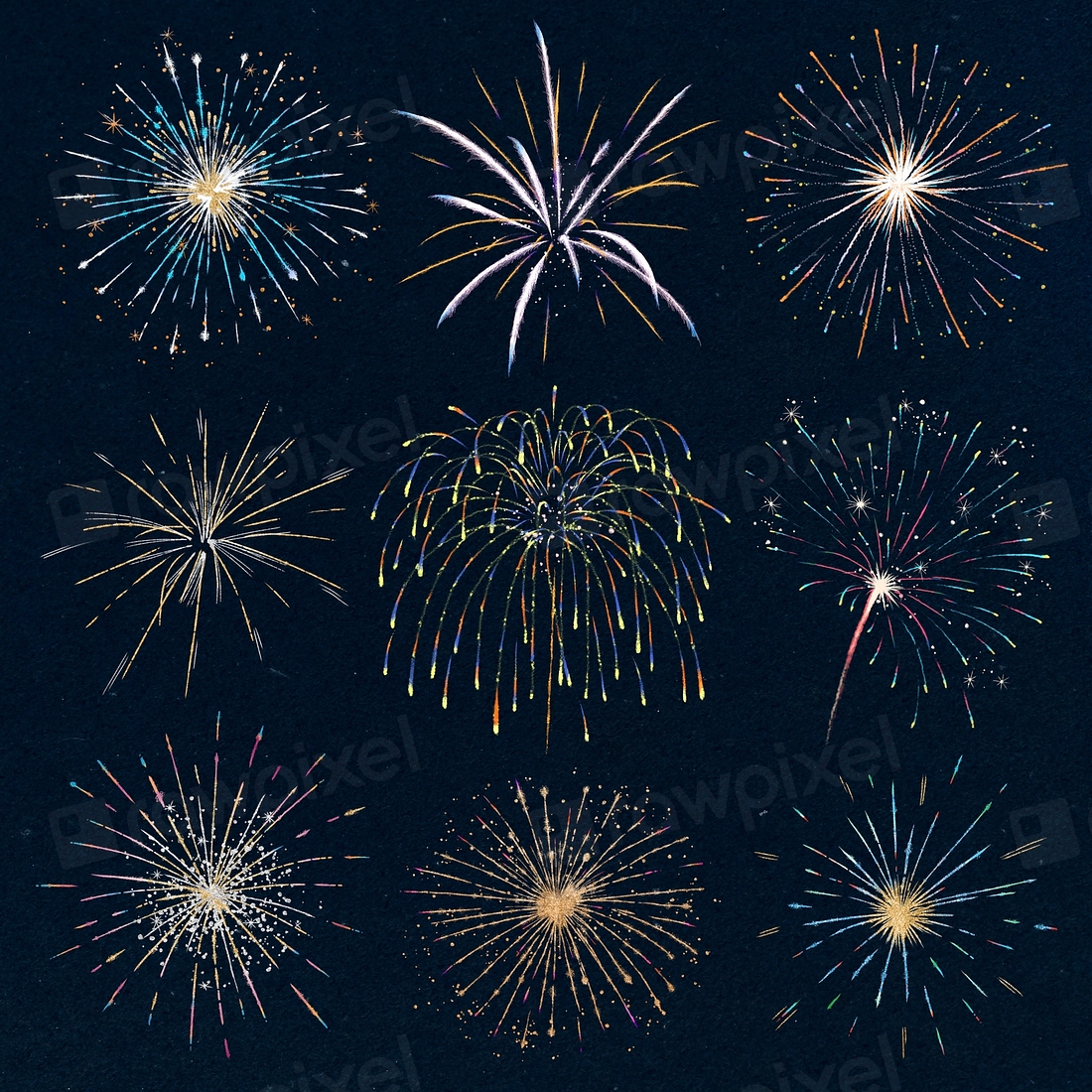 Beautiful firework element graphic psd | Premium PSD - rawpixel