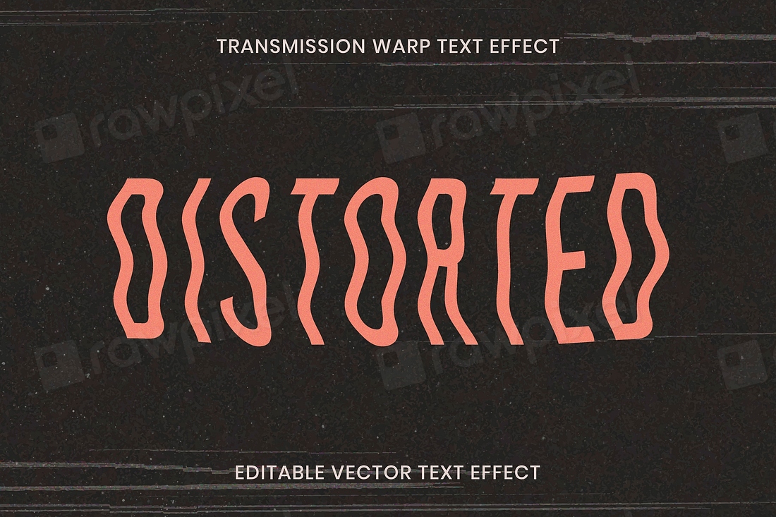 Editable distorted text effect vector | Premium Vector Add-on - rawpixel