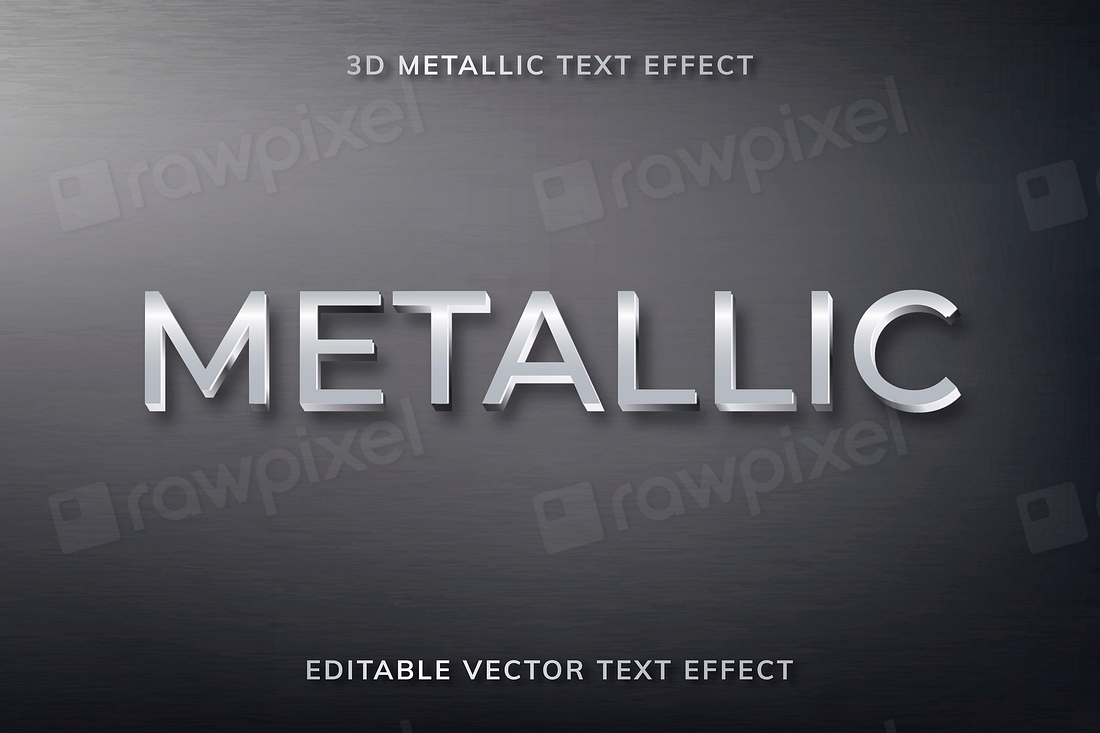 Editable metallic text effect vector | Premium Vector Add-on - rawpixel