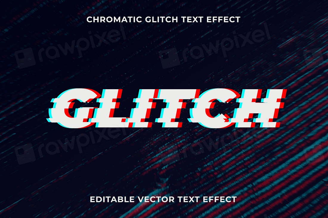 Editable glitch text effect vector | Premium Vector Add-on - rawpixel