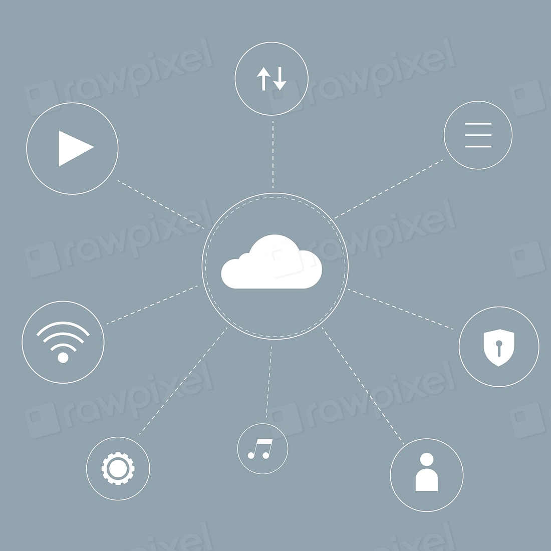 Cloud network system background vector | Premium Vector - rawpixel