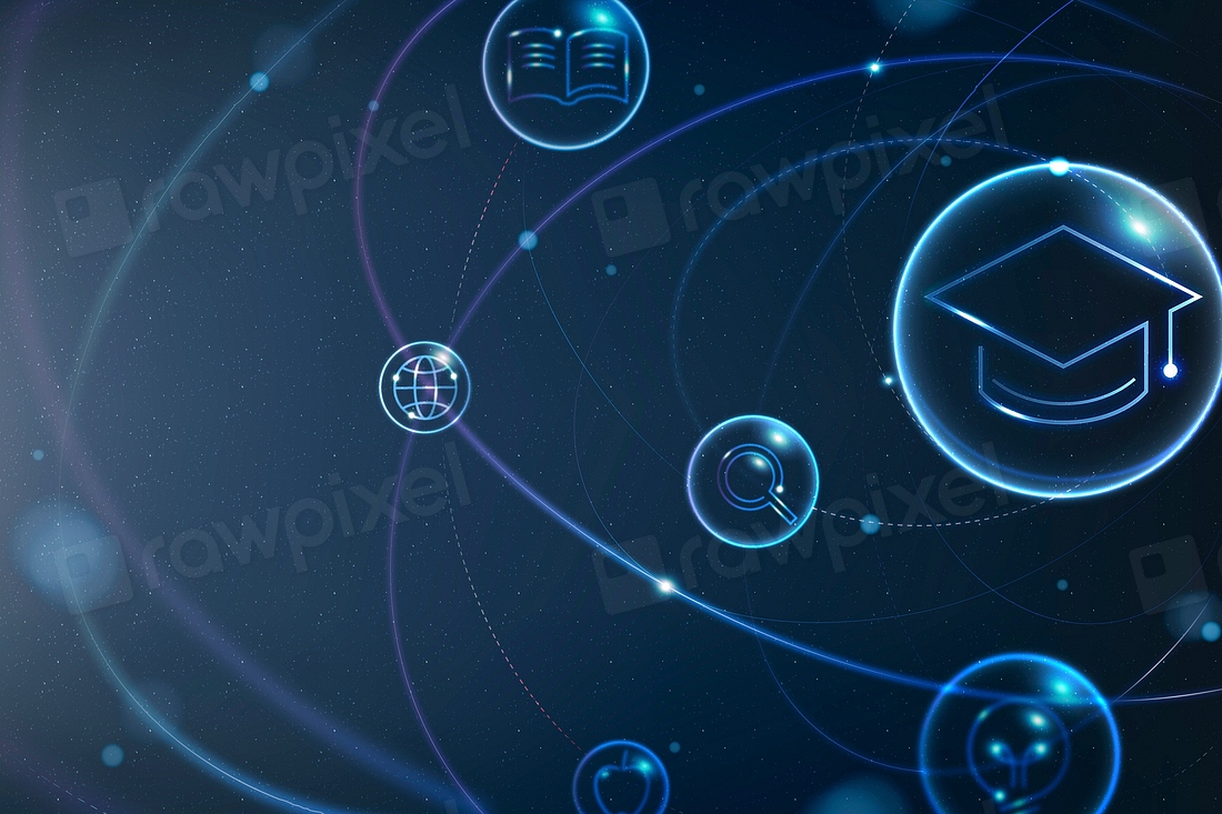 Education technology futuristic background vector | Premium Vector ...