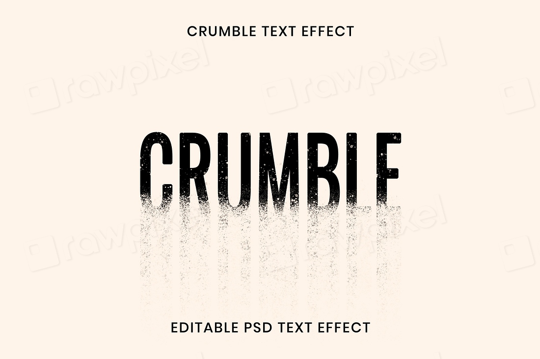 Crumble text effect psd editable | Premium PSD Add-on - rawpixel