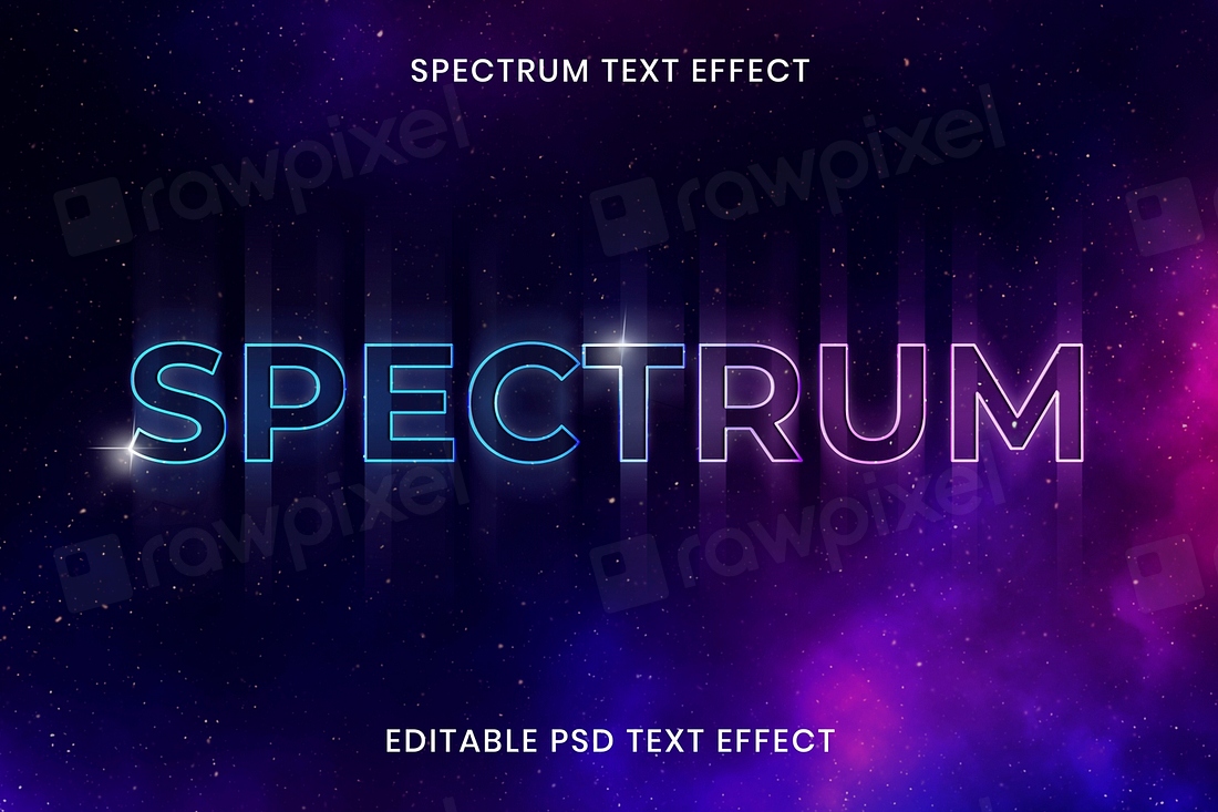 Spectrum text effect psd editable | Premium PSD Add-on - rawpixel