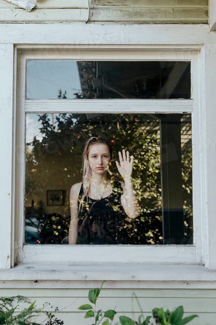 Girl looking window her LA | Free Photo - rawpixel