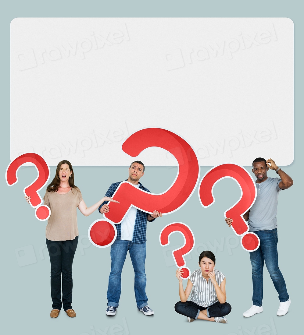 Diverse people holding question mark | Premium PSD - rawpixel