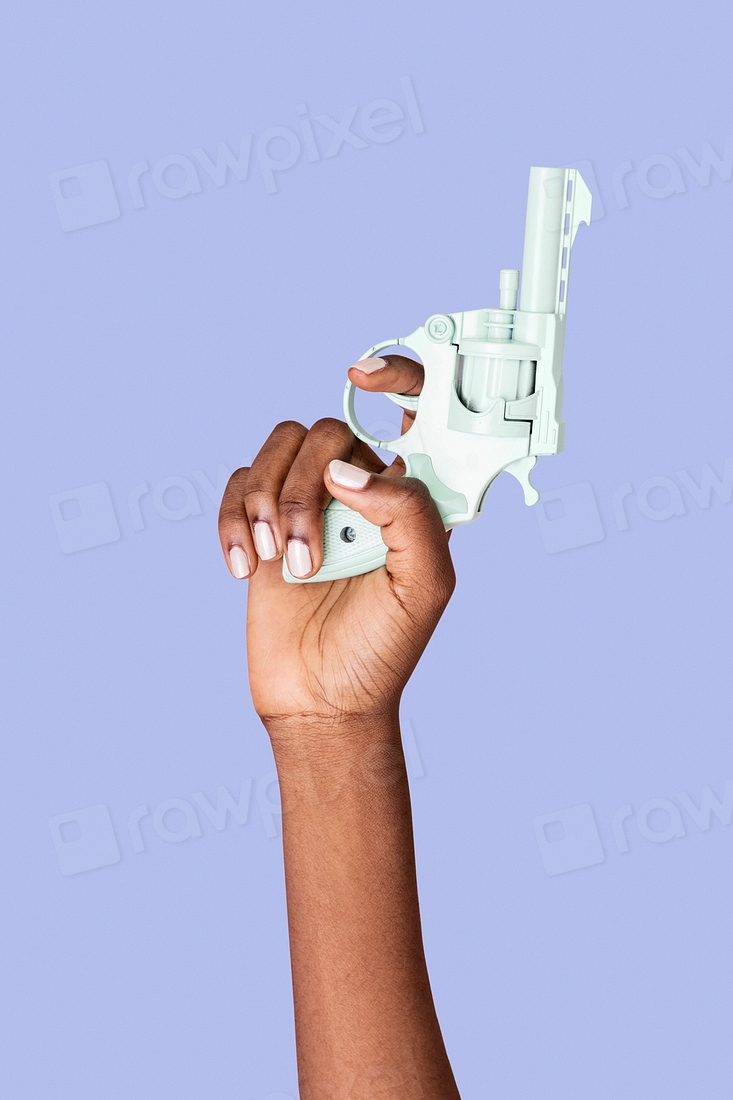 Hand holding gun raising mockup | Premium PSD - rawpixel